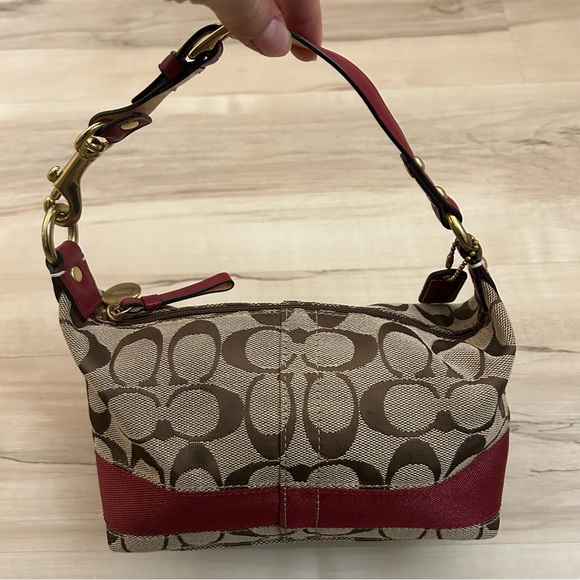 Coach | Bags | Coach Legacy Stripe Signature Canvas Baguette Mini Purse ...